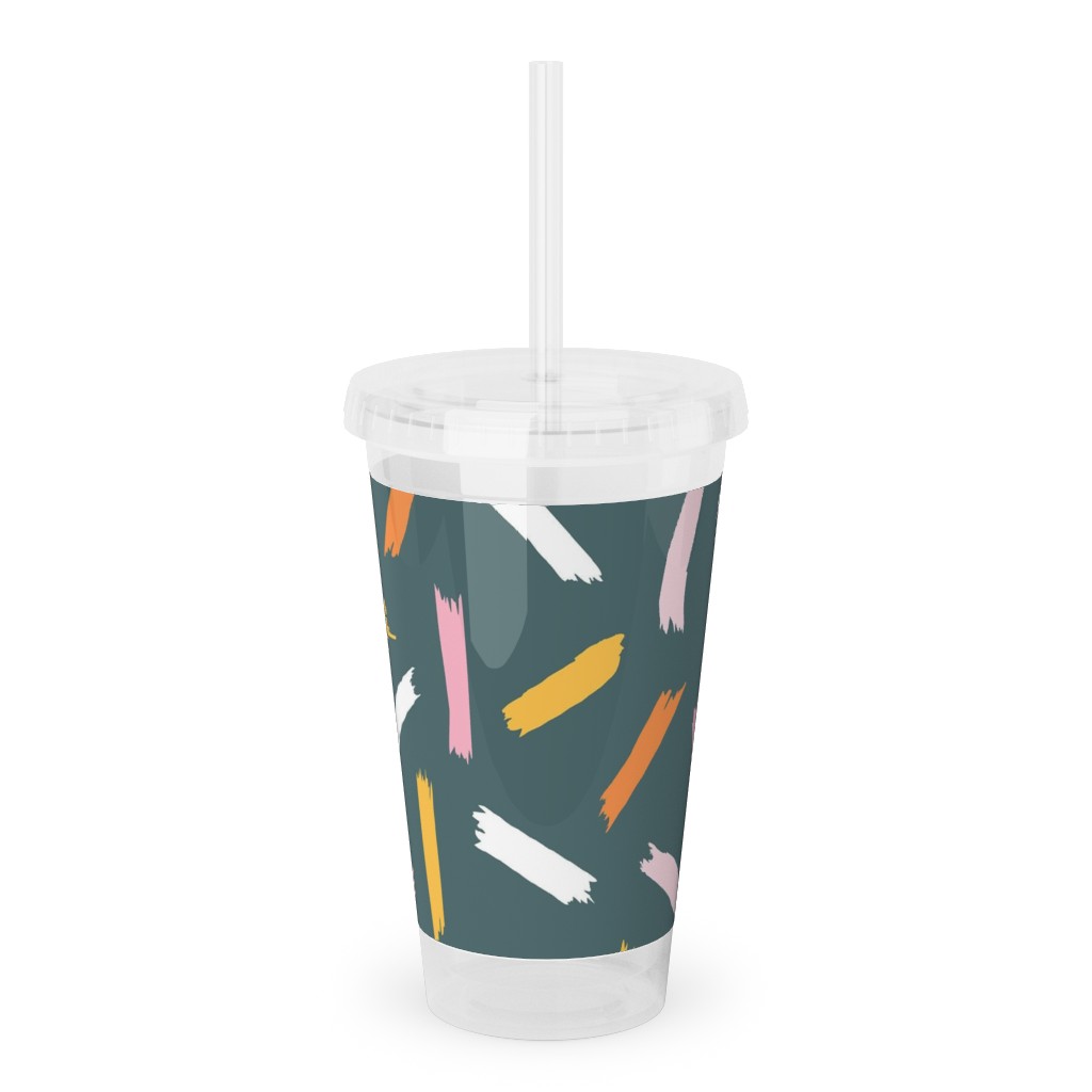 Fun With Paint - Dark Blue Acrylic Tumbler with Straw | Shutterfly