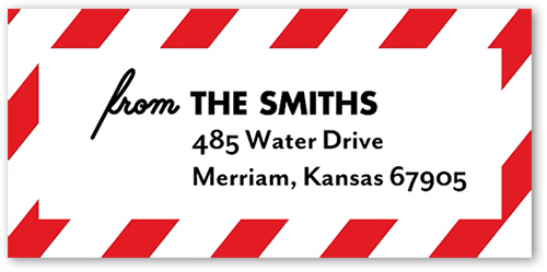 Candy Cane Border Address Label by Float Paperie | Shutterfly