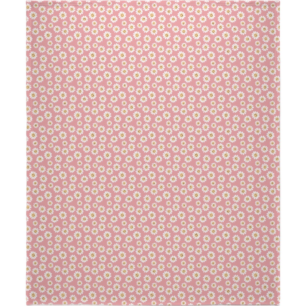 Smiley Daisy Flowers - Pink Blanket | Shutterfly