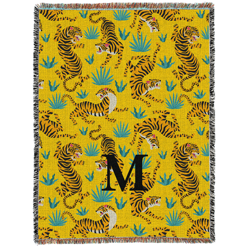 Tiger Print Custom Text Woven Photo Blanket | Home Décor| | Shutterfly