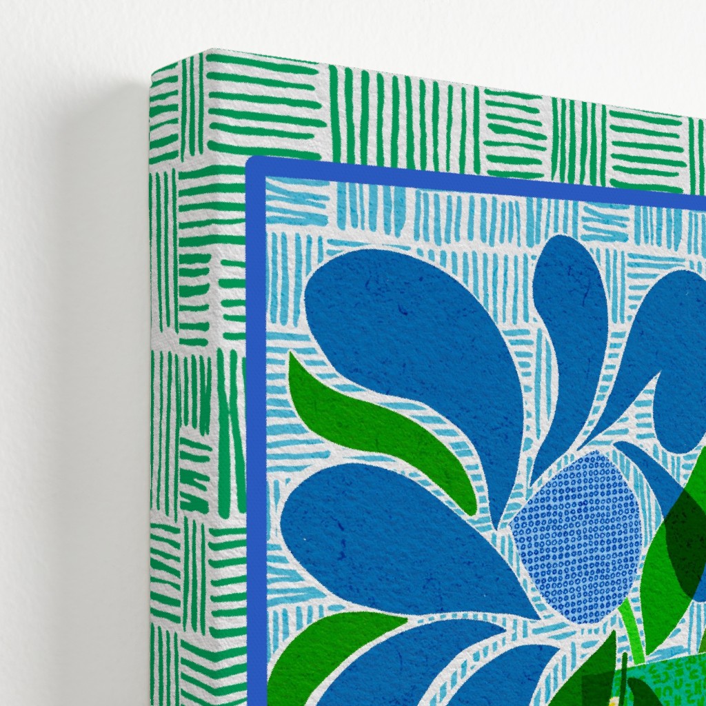 Florals in a Vase - Blue and Green Canvas Print | Shutterfly