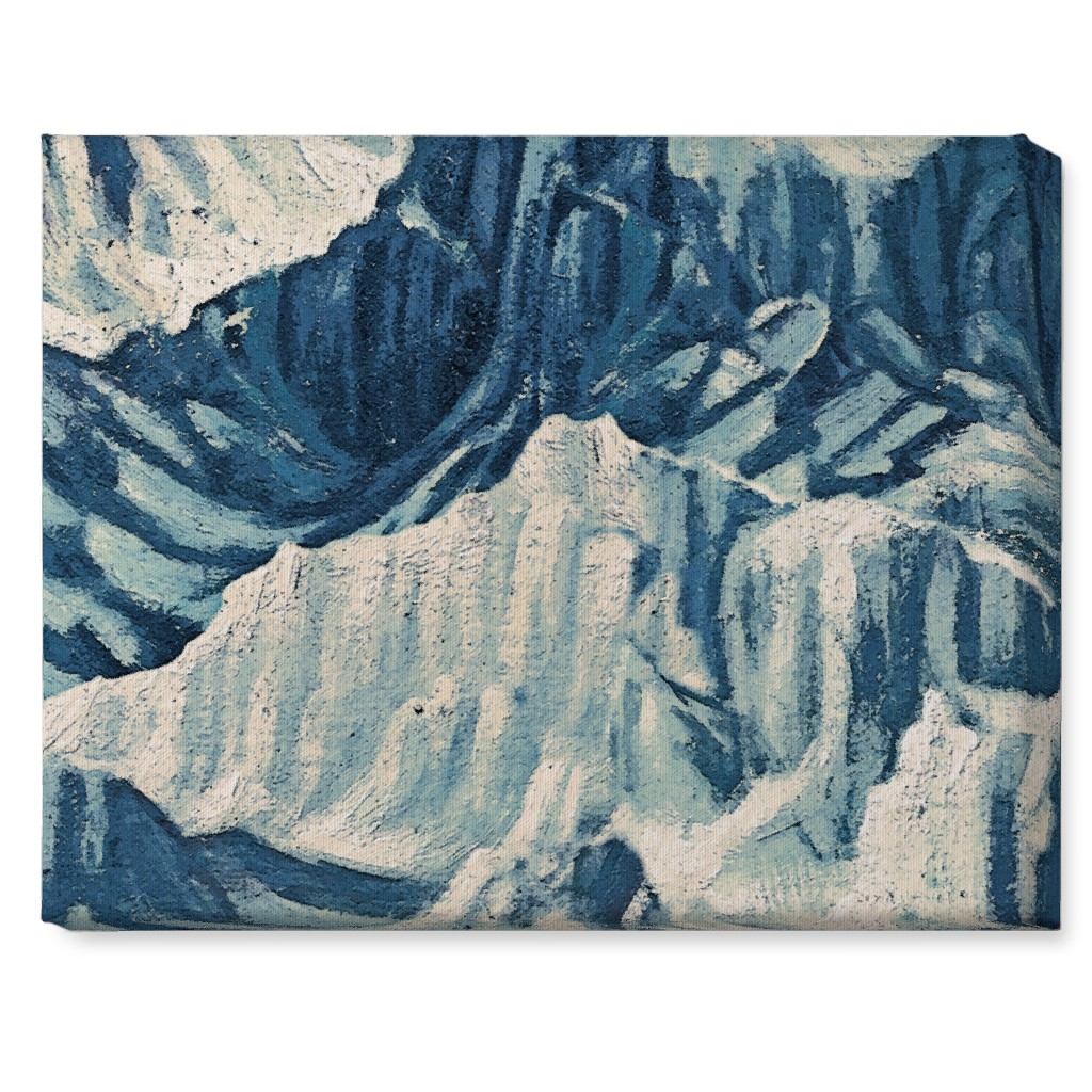 Vintage Snowy Mountains - Blue Wall Art | Shutterfly