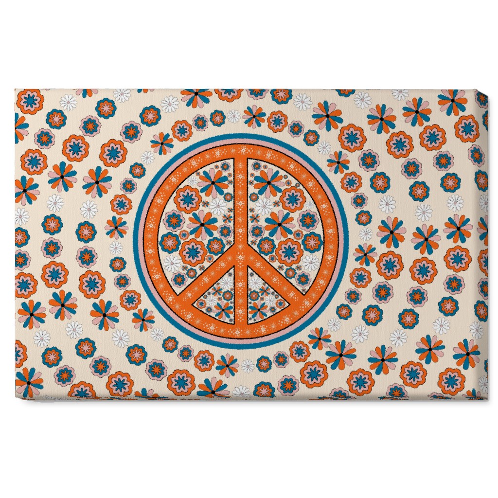 Retro 70s Peace Sign - Multi on Beige Print | Shutterfly