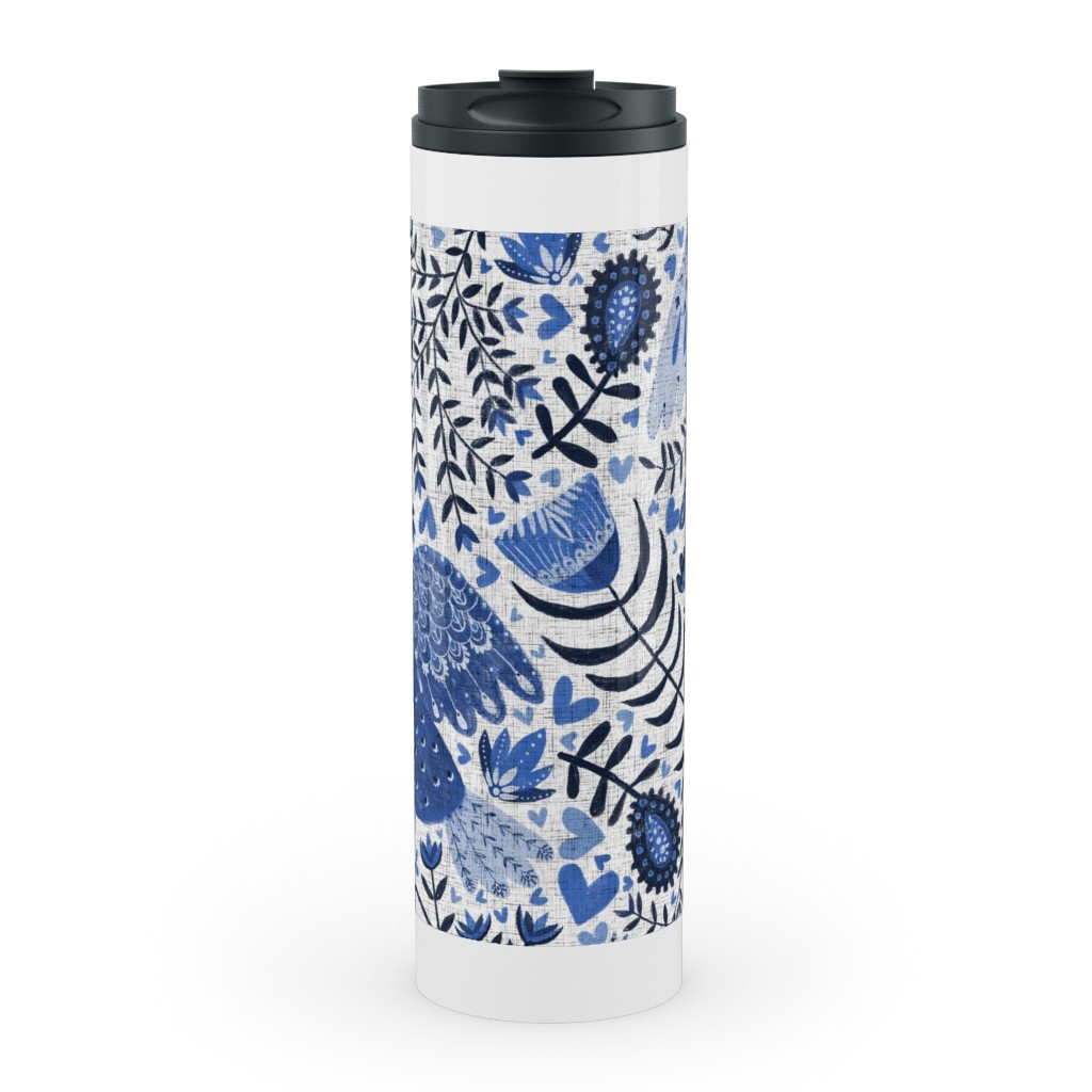 Scandinavian Birds - Indigo Blue Stainless Mug | Shutterfly