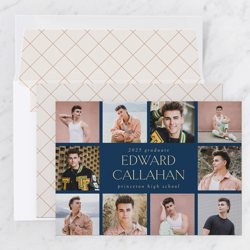 Editable Grad Grid 5x7 Personalized Foil Card by Yours Truly | Shutterfly