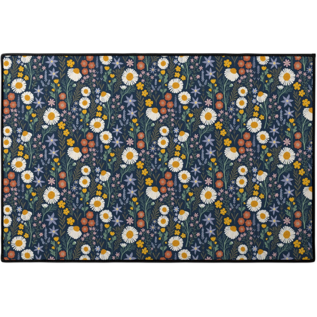 British Spring Meadow - Navy Door Mat | Shutterfly