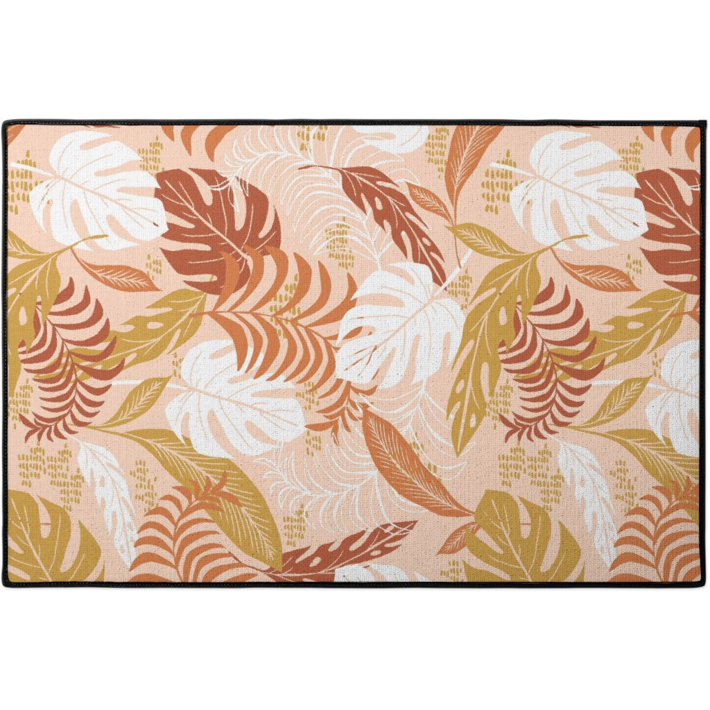 Paradiso - Tropical Palm Fronds - Golden Blush Door Mat | Shutterfly