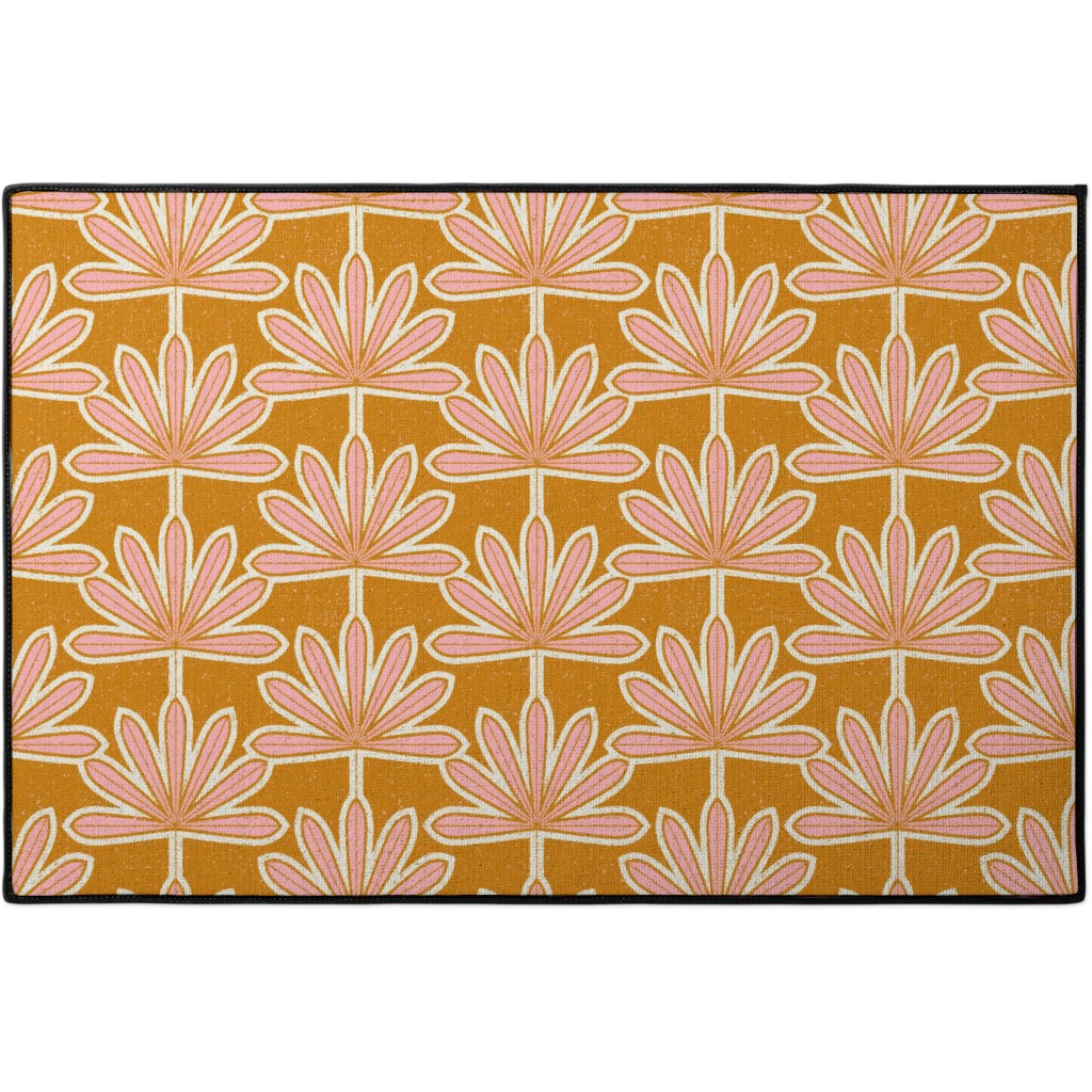Mid Century Palm Leaf Door Mat | Shutterfly
