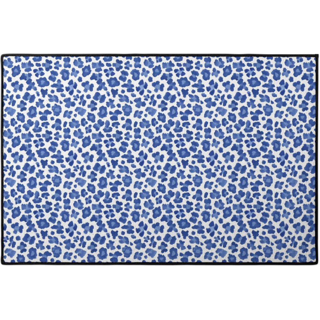 Leopard Print - Blue and White Door Mat | Shutterfly