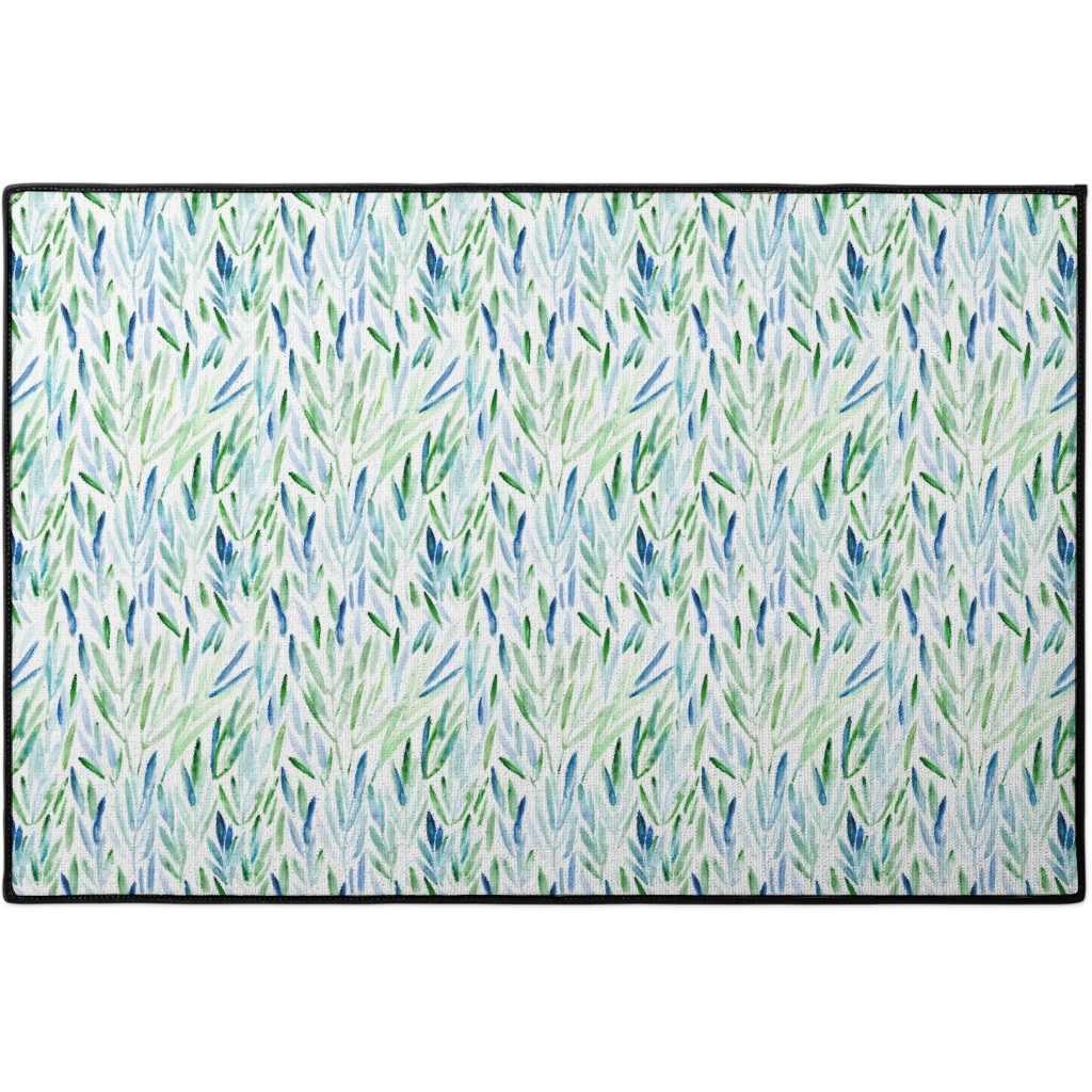 Watercolor Eucalyptus Leaves - Blue and Green Door Mat | Shutterfly