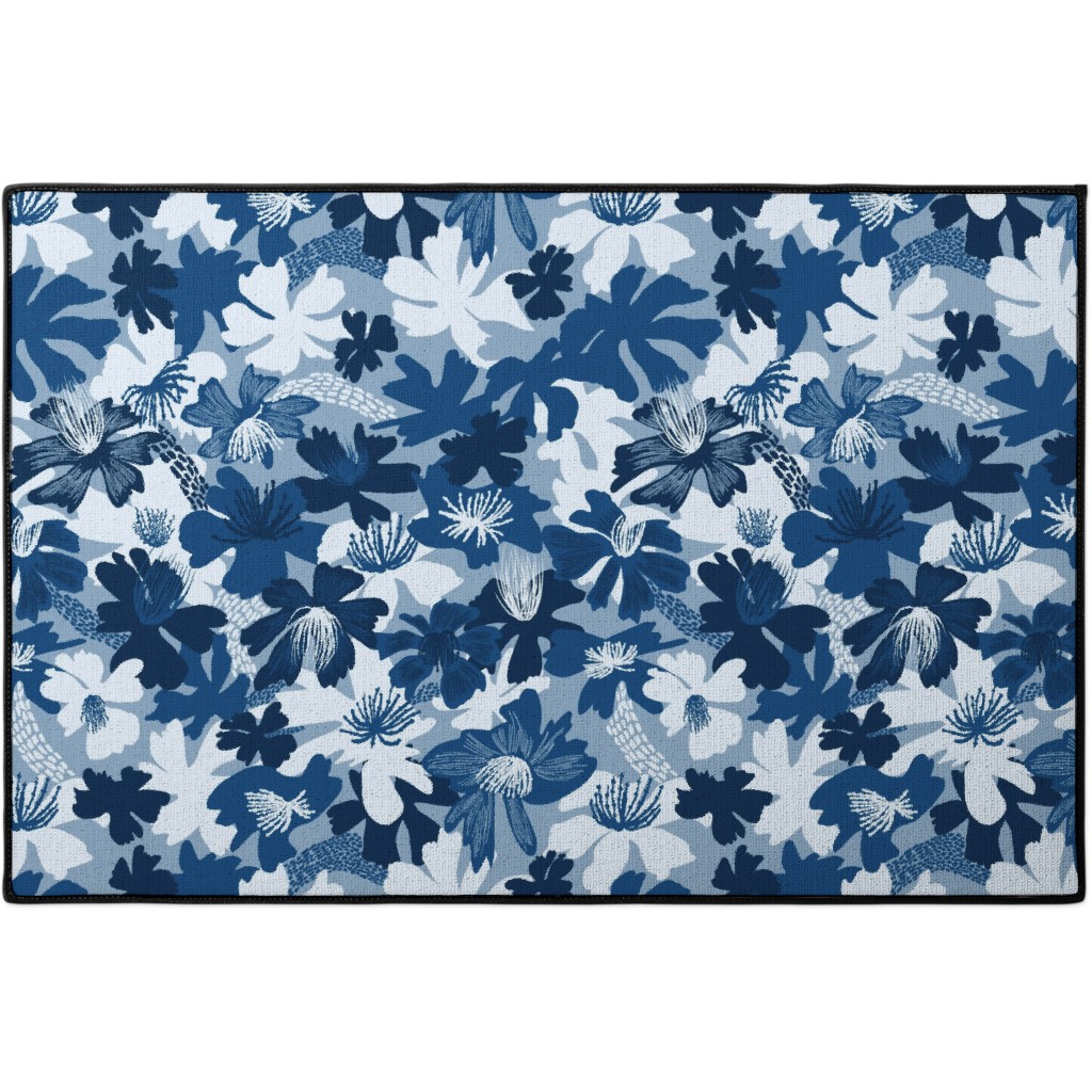 Barely Blue Floral Door Mat | Shutterfly