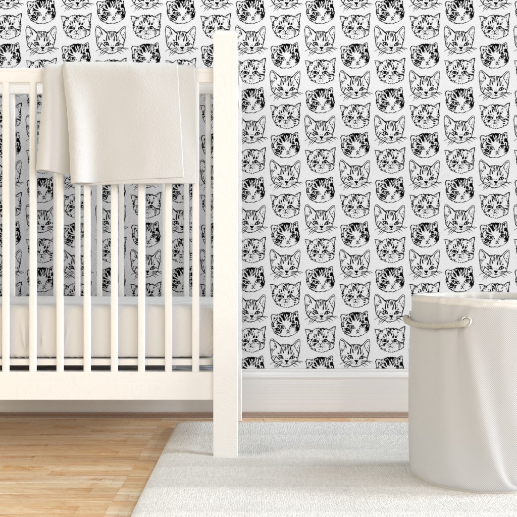 Cat Stack - Black and White Wallpaper | Shutterfly