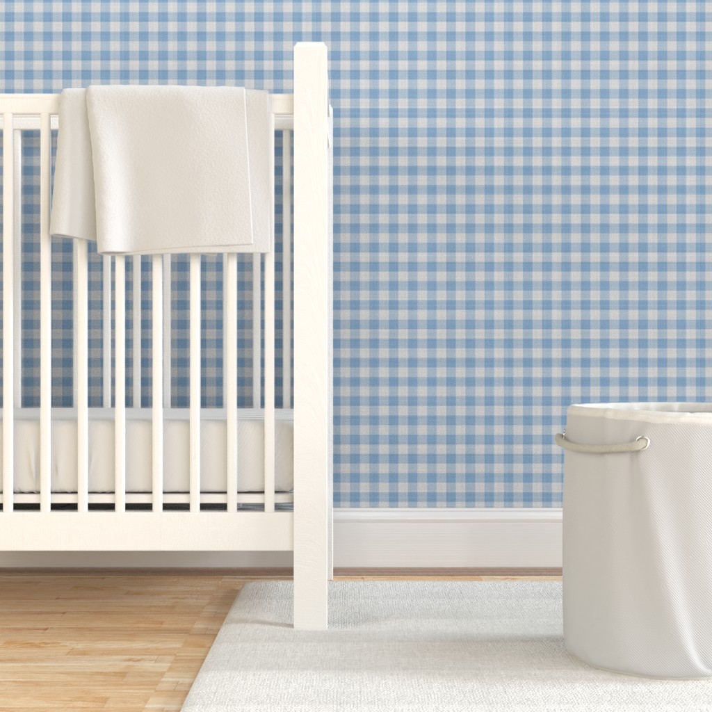Gingham Check - Light Blue Wallpaper | Shutterfly