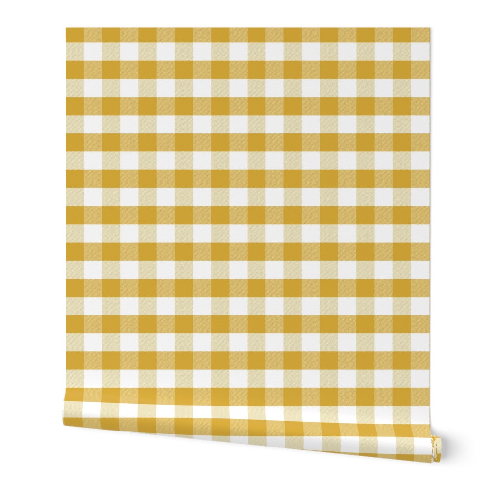 Gingham Check Tartan - Yellow Wallpaper | Shutterfly
