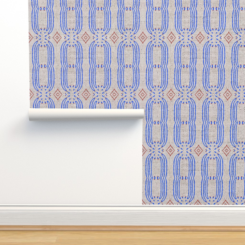 French Linen Loop - Blue Wallpaper | Shutterfly
