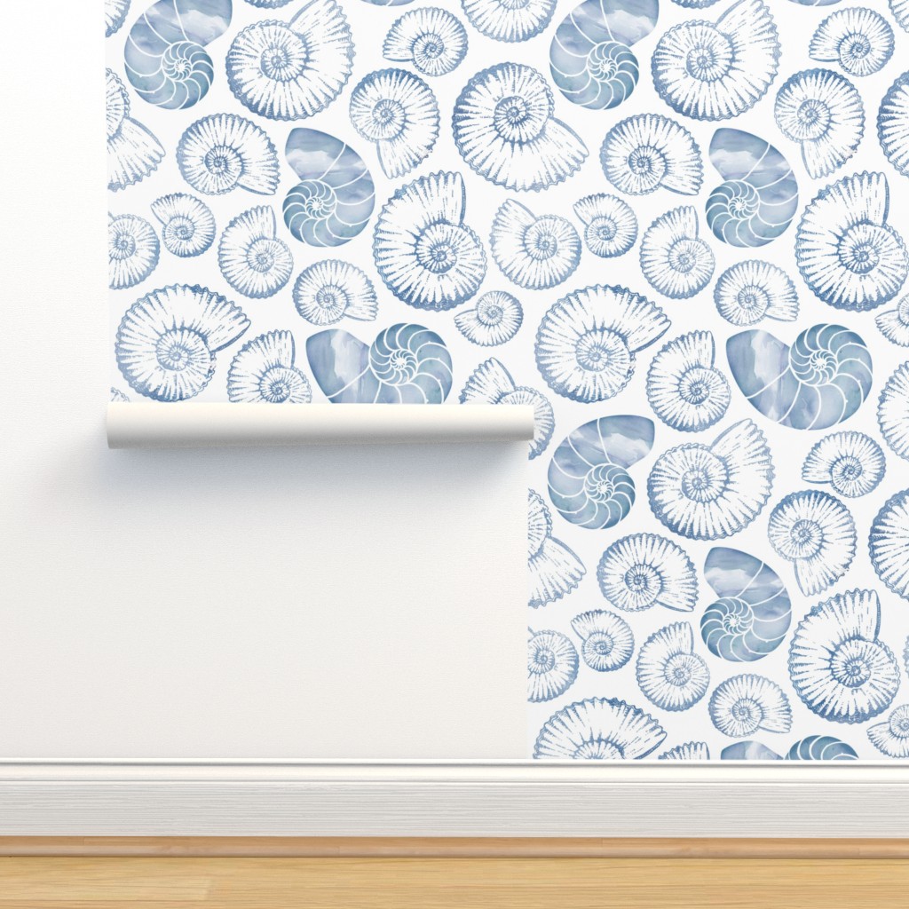 Nautilus Shells - Blue Wallpaper | Shutterfly
