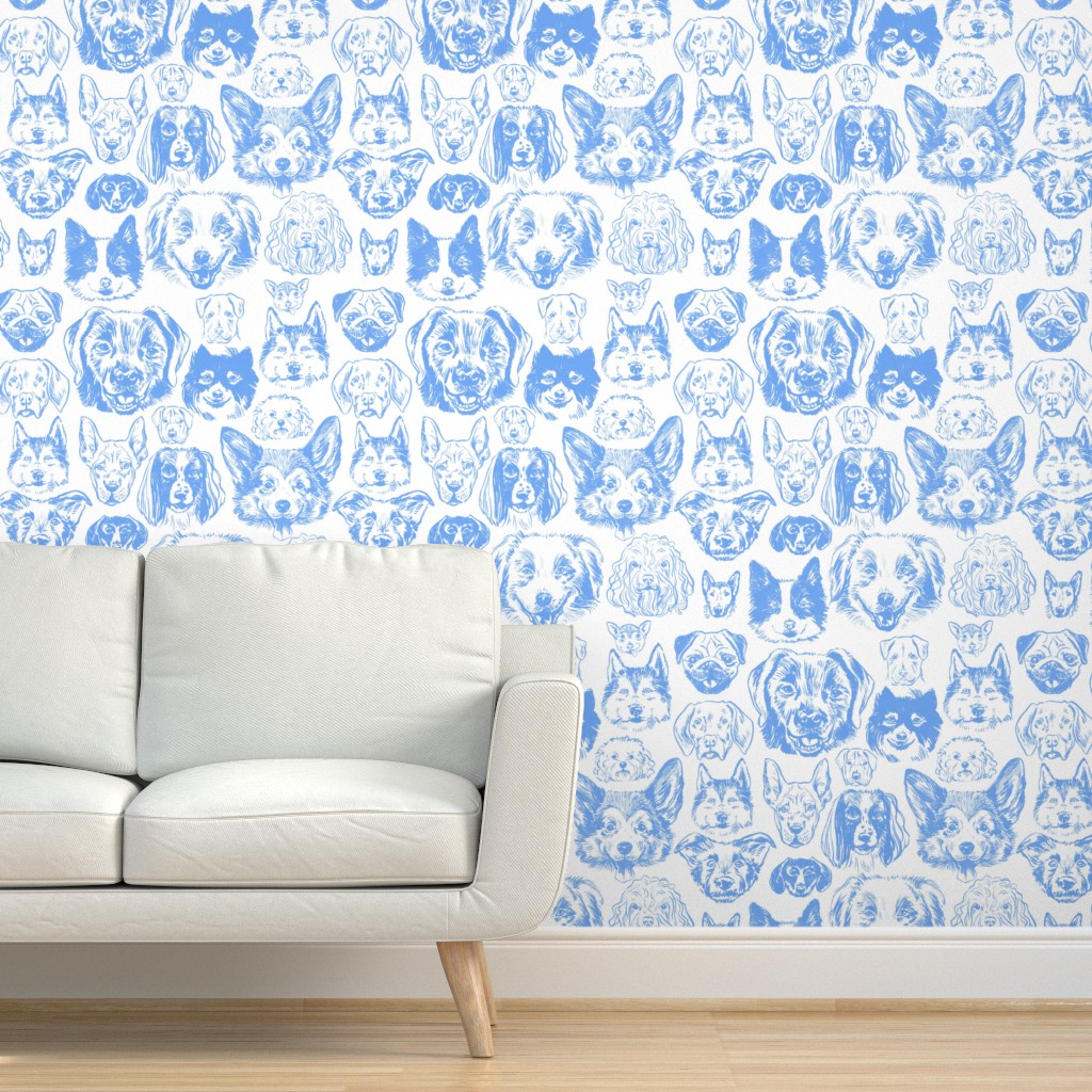 Dogs - Periwinkle Blue Wallpaper | Shutterfly