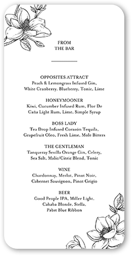 Marvelous Magnolia 4x8 Wedding Menu by Stacy Claire Boyd | Shutterfly