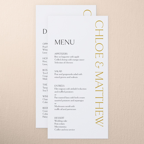 Gleaming Headline 4x8 Wedding Menu by Stacy Claire Boyd | Shutterfly
