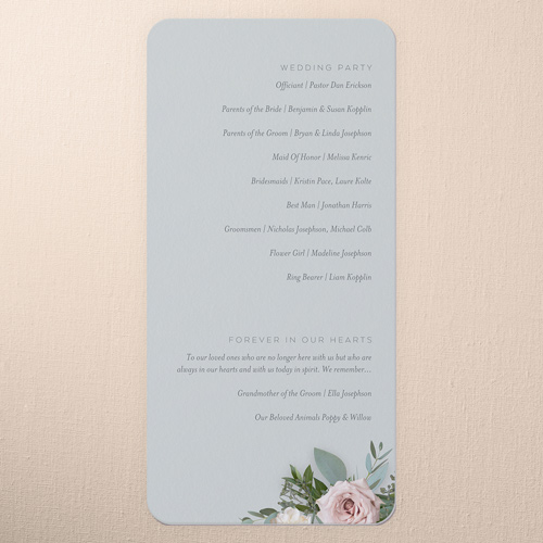 Classic Bouquet 4x8 Wedding Program by Petite Lemon | Shutterfly