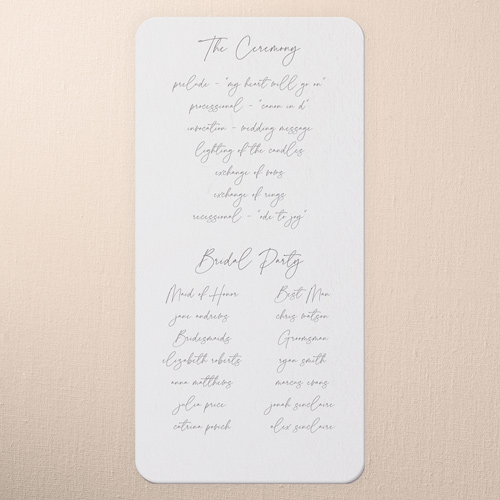 All Script 4x8 Wedding Program by Yours Truly | Shutterfly