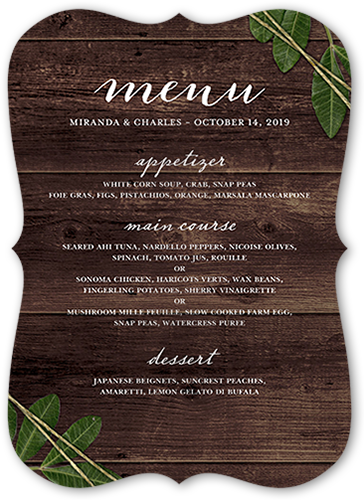 Wedding Menu Templates | Shutterfly