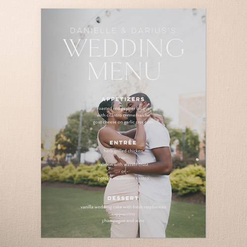 Simple Chic 5x7 Wedding Menu by Blonde Designs | Shutterfly