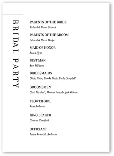 Simple And Stylish 5x7 Wedding Program by Yours Truly | Shutterfly