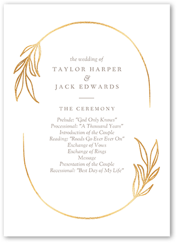 Ornate Oval 5x7 Wedding Program by Yours Truly | Shutterfly