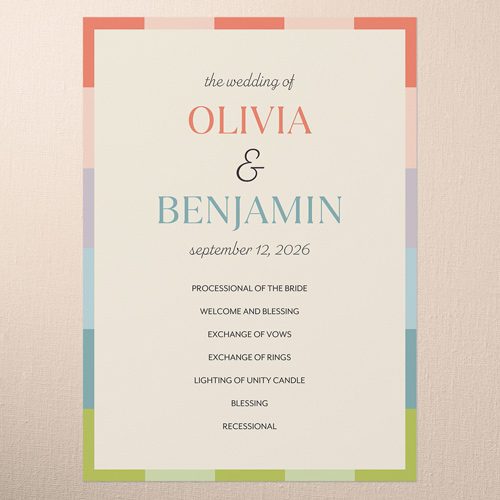 Color Crush 5x7 Wedding Program by Blonde Designs | Shutterfly