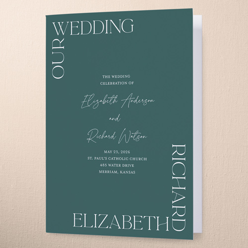 All Around 5x7 Folded Wedding Program by Sarah Hawkins Designs | Shutterfly