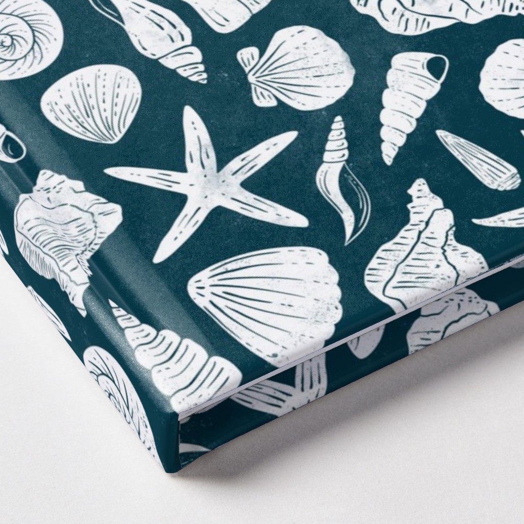 Textured Ocean Seashells - Dark Blue and Cream Journal | Shutterfly