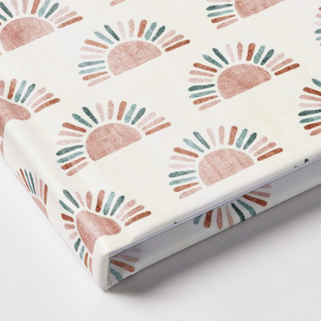 Sunshine - Block Print Boho Sun Print - Dusty Pink/Blue/Teracotta Journal | Shutterfly