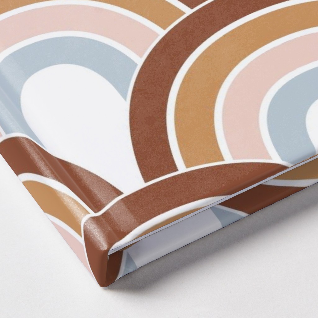 Retro Rainbow Waves - Scales and Curves - Rust Beige Blush Blue on White Journal | Shutterfly