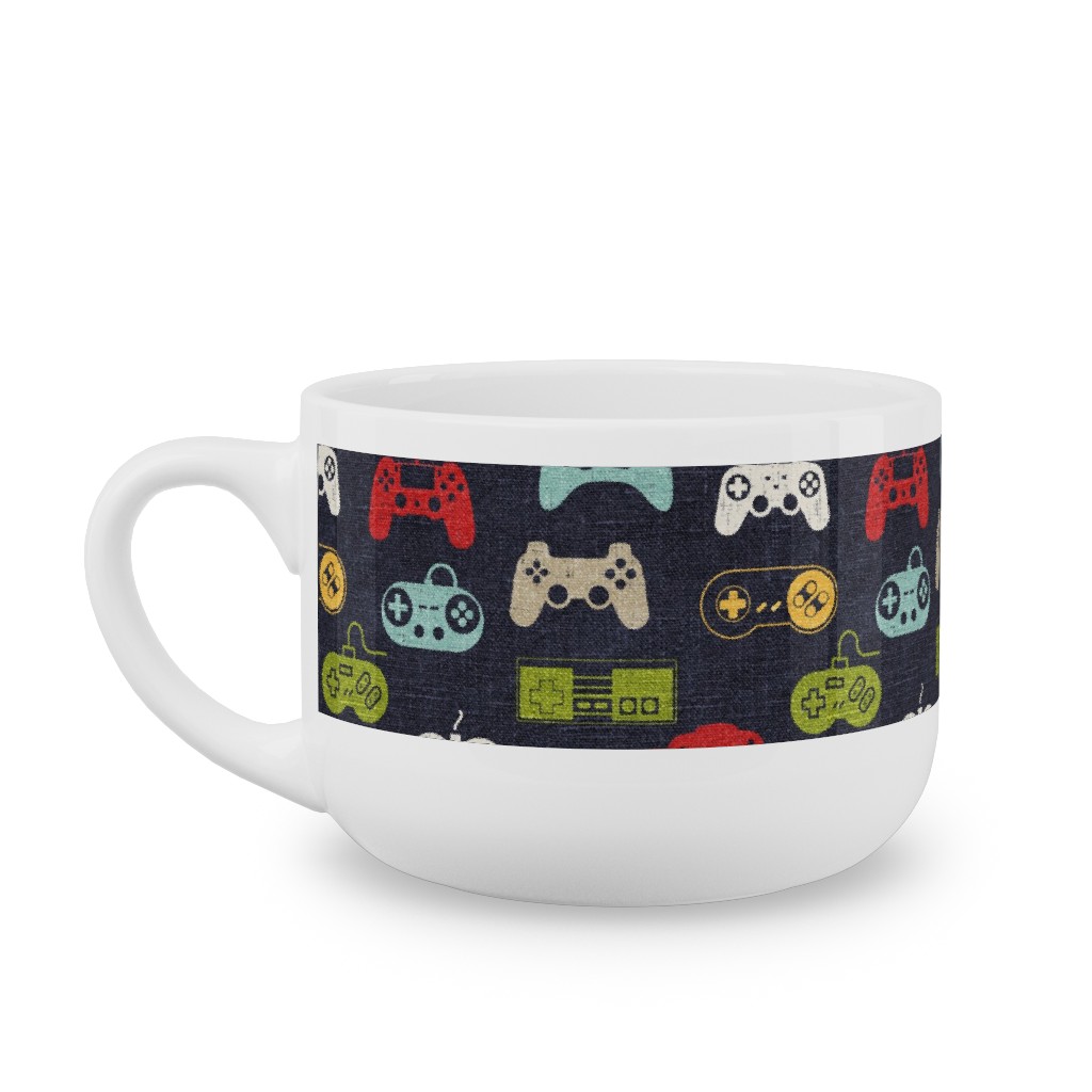 Game Controllers - Navy Multi Latte Mug | Shutterfly
