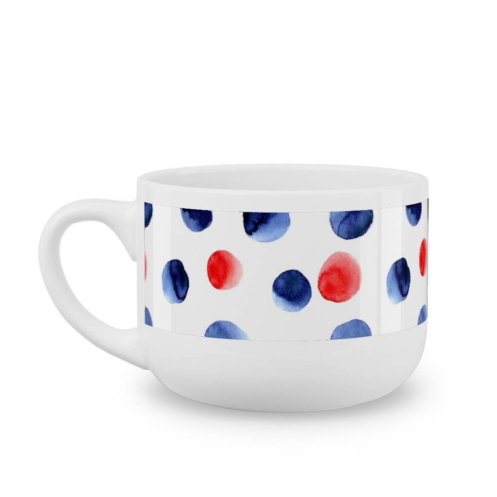 Red and Blue Watercolor Dots Latte Mug | Shutterfly