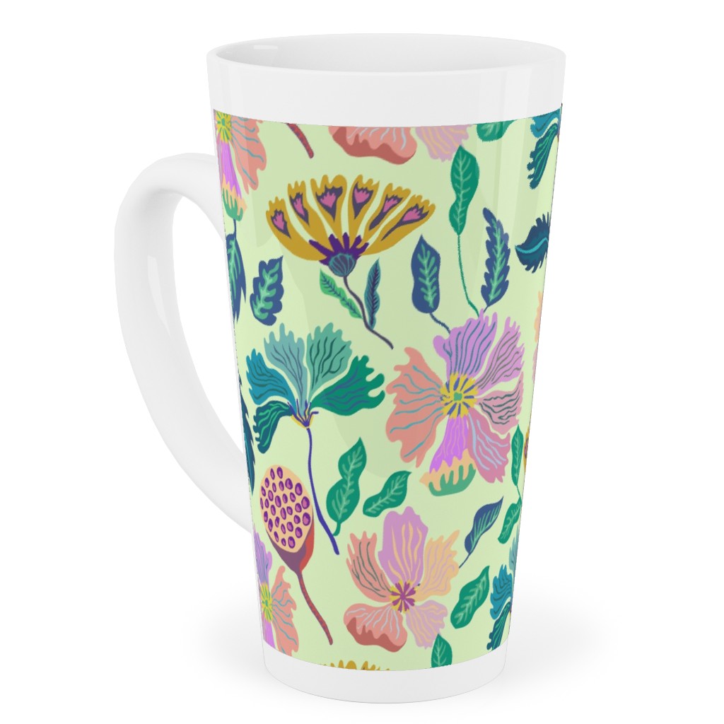 Indian Florals - Light Green Tall Latte Mug | Shutterfly