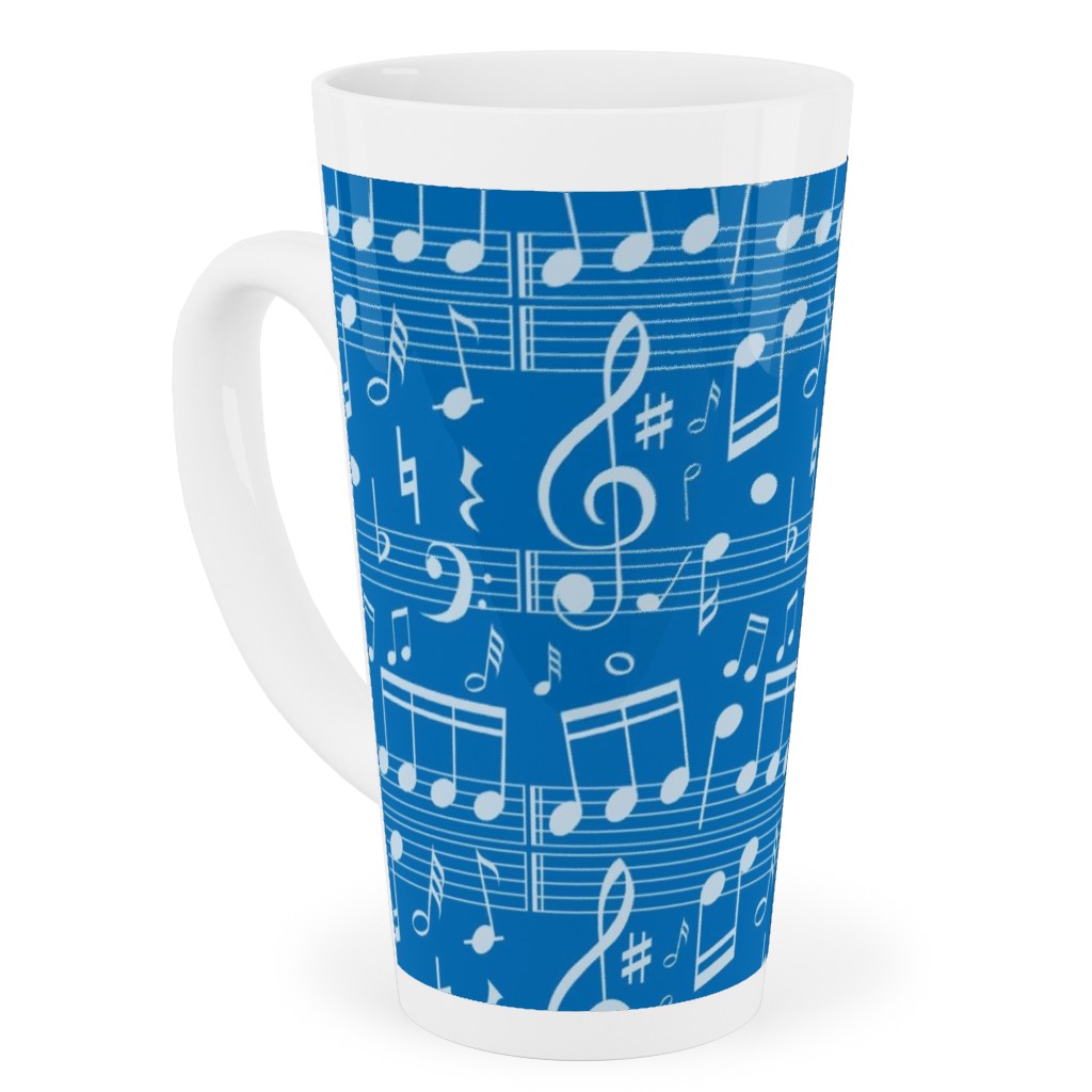 Music Notes - Blue Tall Latte Mug | Shutterfly