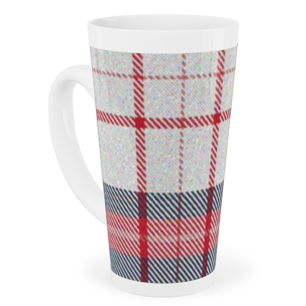 Red White and Blue Plaid Tall Latte Mug | Shutterfly