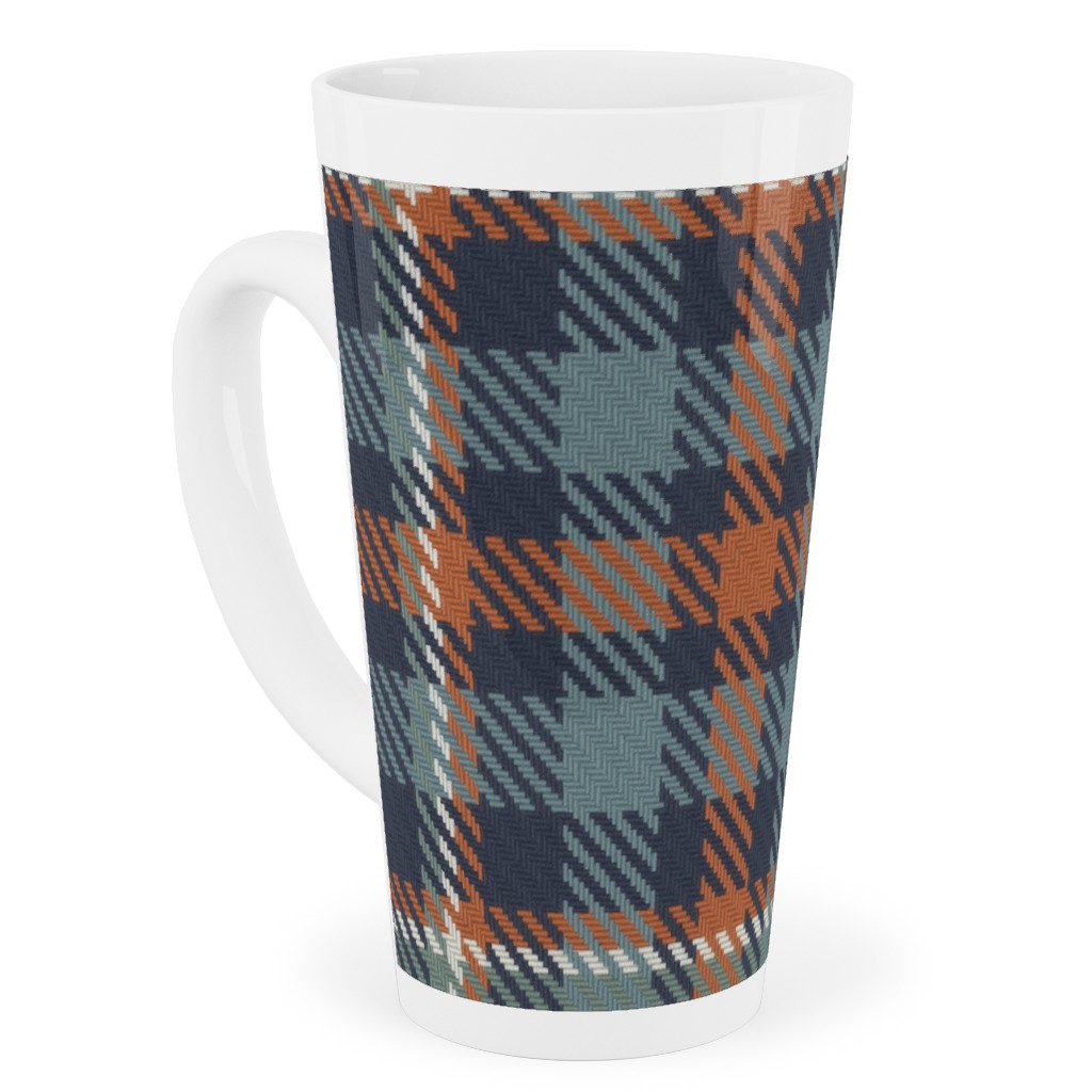 Plaid - Terracotta and Blue Tall Latte Mug | Shutterfly