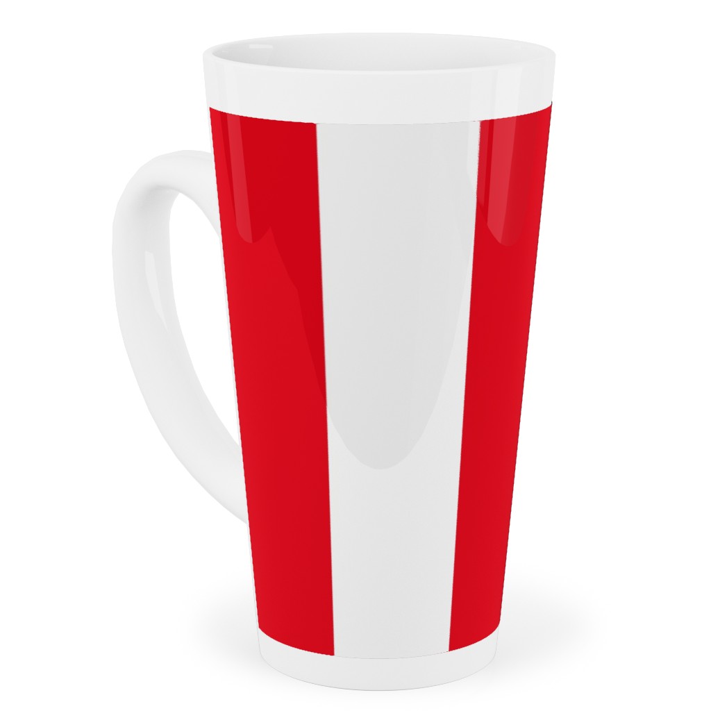 Turkish Stripes Vertical- Canada Day - Red and White Tall Latte Mug ...