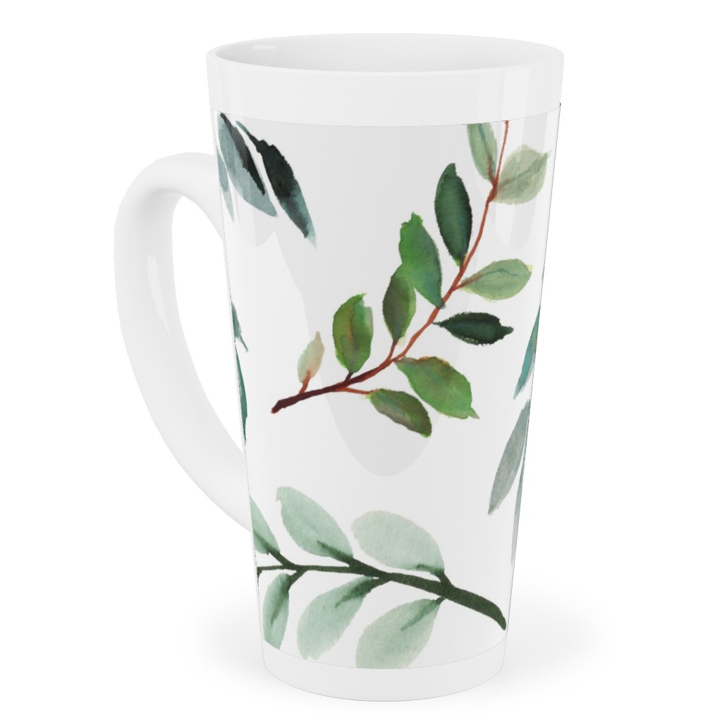 Paprika Floral Greenery Leafs - Green Tall Latte Mug | Shutterfly