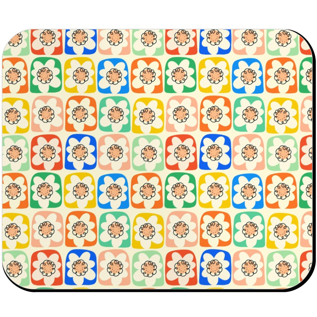 Abstract Retro Flower Doodle Squares - Multi Mouse Pad | Shutterfly