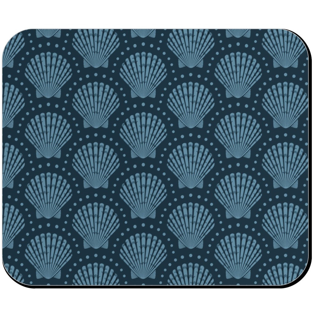Pretty Scallop Shells - Navy Blue Mouse Pad | Shutterfly