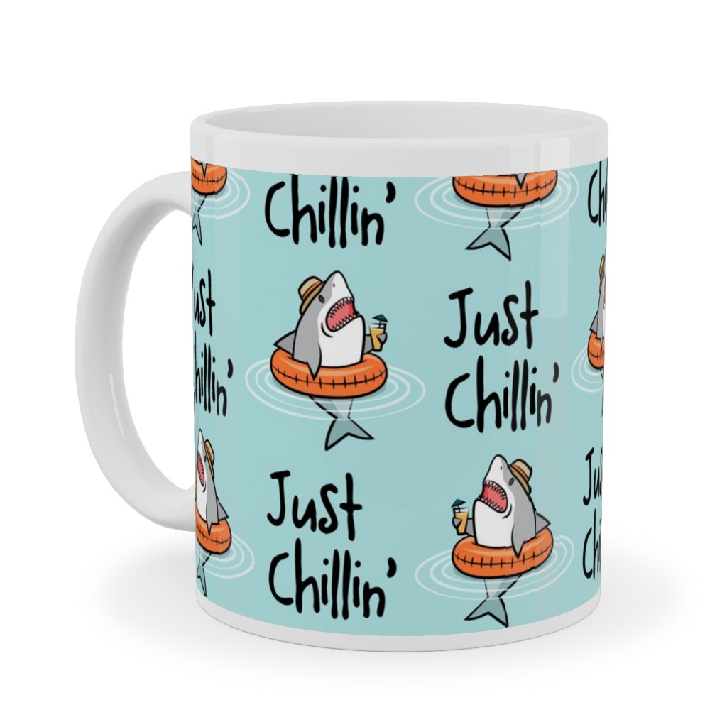 Just Chillin' - Pool Sharks - Aqua Ceramic Mug | Shutterfly