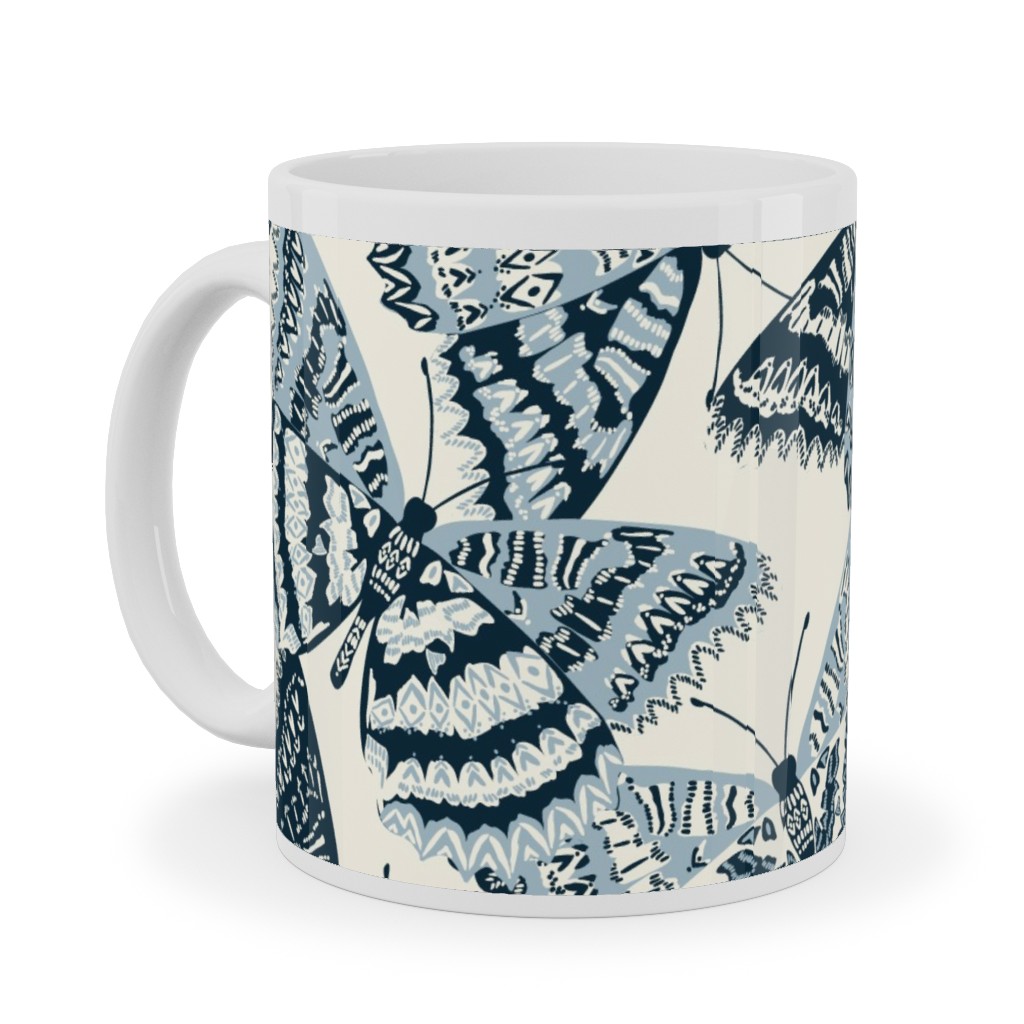 Butterfly - Hand Drawn - Blue Ceramic Mug | Shutterfly