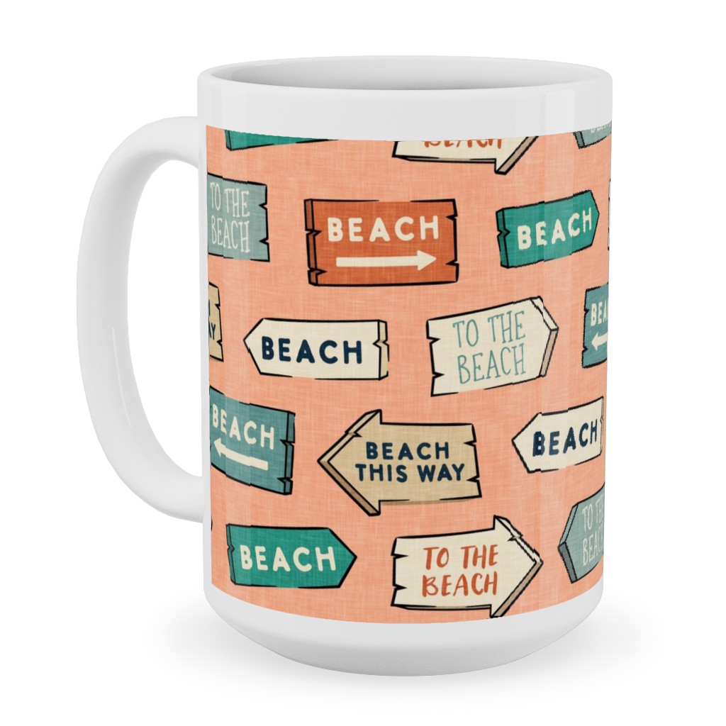 Beach Signs - To the Beach - Peach Stainless Steel Wide Mouth Water ...