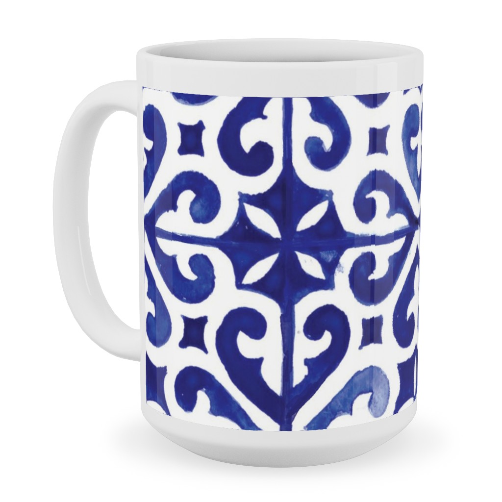 Lisbon Tiles Watercolor - Blue Tall Latte Mug | Shutterfly