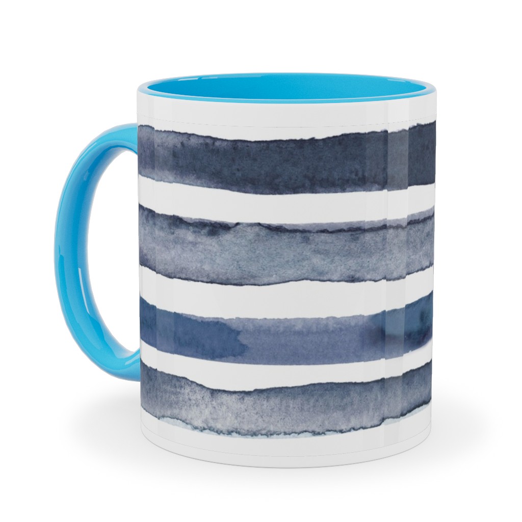 Watercolor Stripes - Blue Ceramic Mug | Shutterfly