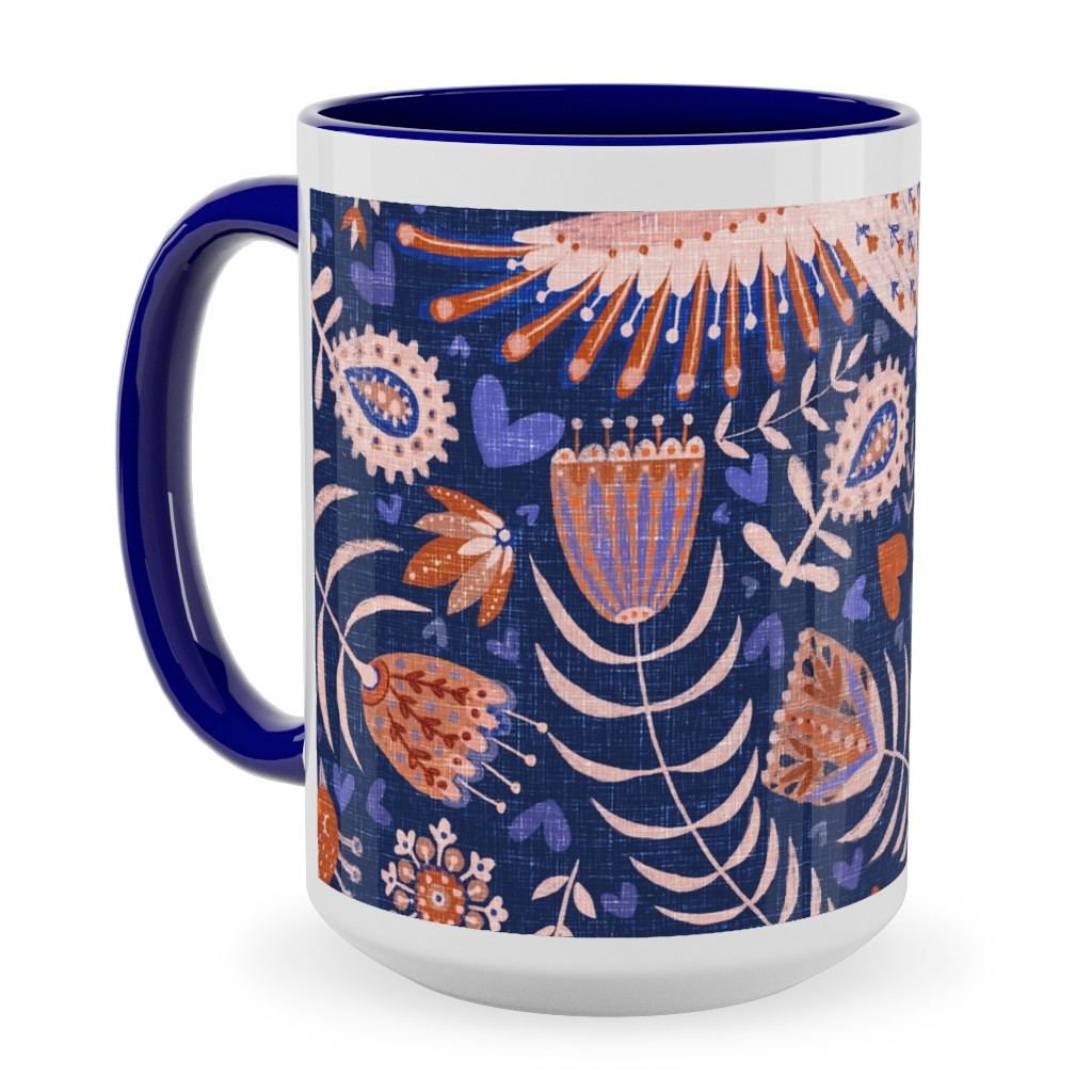 Swedish Folk Art Birds - Blue Ceramic Mug | Shutterfly